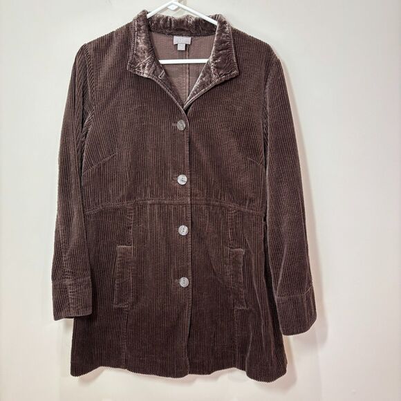 J. Jill | Jackets & Coats | J Jill Brown Corduroy Button Front Chore ...
